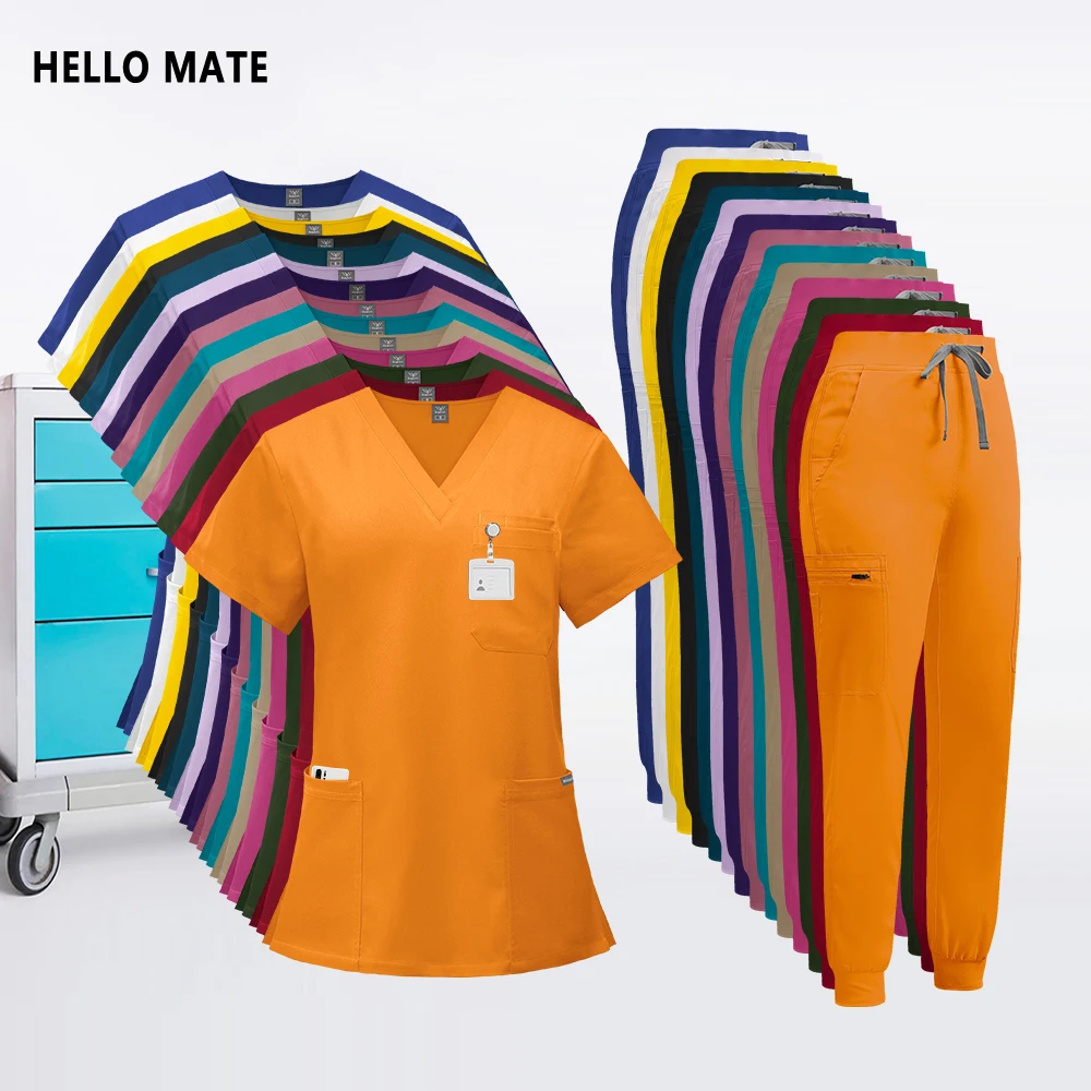Nursing Clinical Scrubs Set Sanitary Uniform Medical Clothing ...