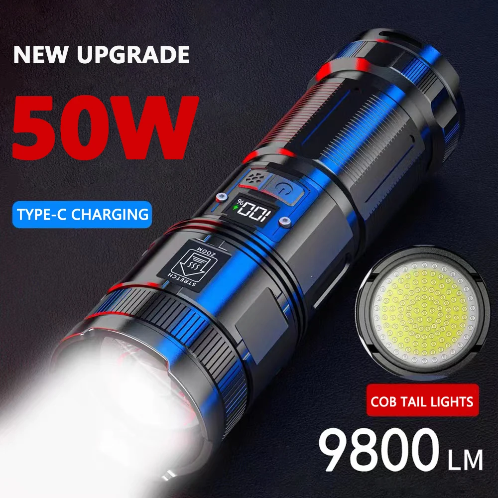New-P90-Flashlight-Super-Bright-1000M-Long-Range-Zoom-Waterproof-Multi ...