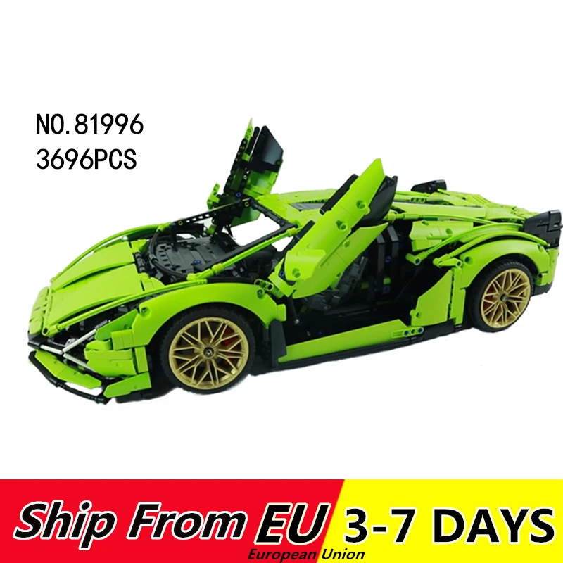 3696Pcs Bricks High-Tech Cars 81996 Racing Car Model Building Blocks ...