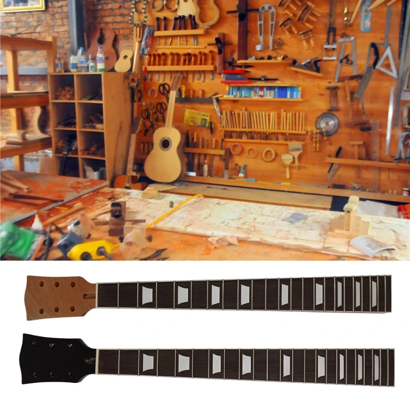 Electric Guitar Neck DIY Electric Guitar Neck Parts 22 Frets Electric ...