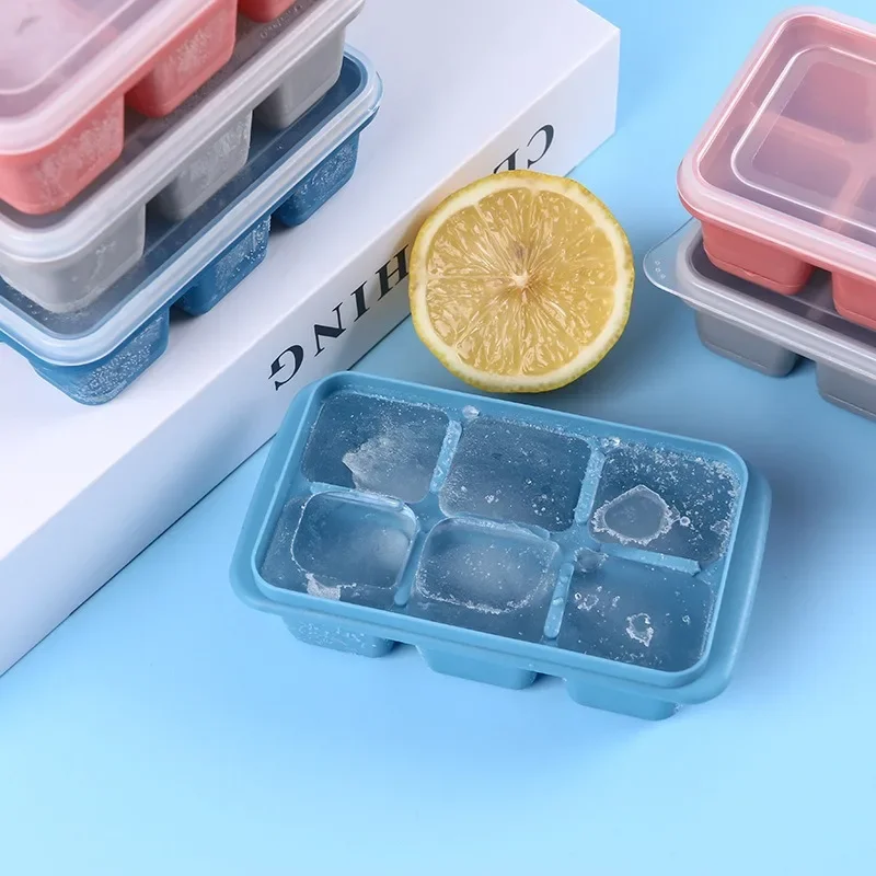 Six-bars-with-cover-frozen-ice-block-mold-household-silicone-ice ...