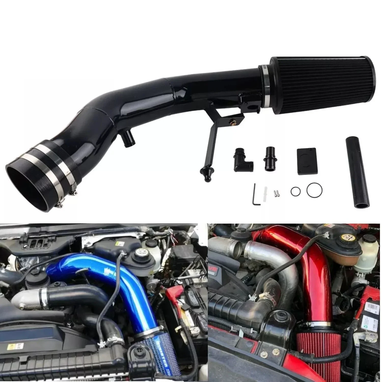 Aluminum Cold Air Intake Pipe Filter Kit Black Fit For Ford Excursion ...