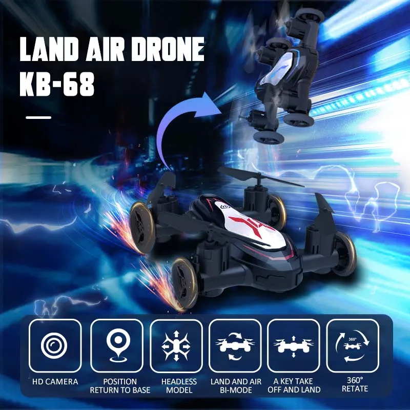 KB-68-Land-Air-Drone-RC-Car-4K-Professional-HD-Camera-Obstacle ...