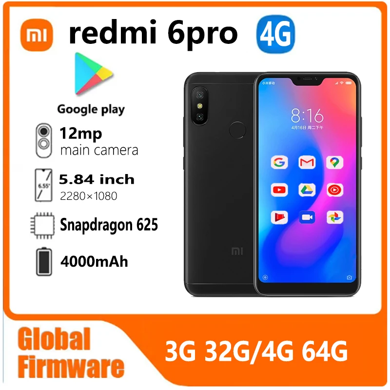 Xiaomi-Redmi-6-Pro-Smartphone-Firmware-Global-Usado-Qualcomm-Snapdragon ...