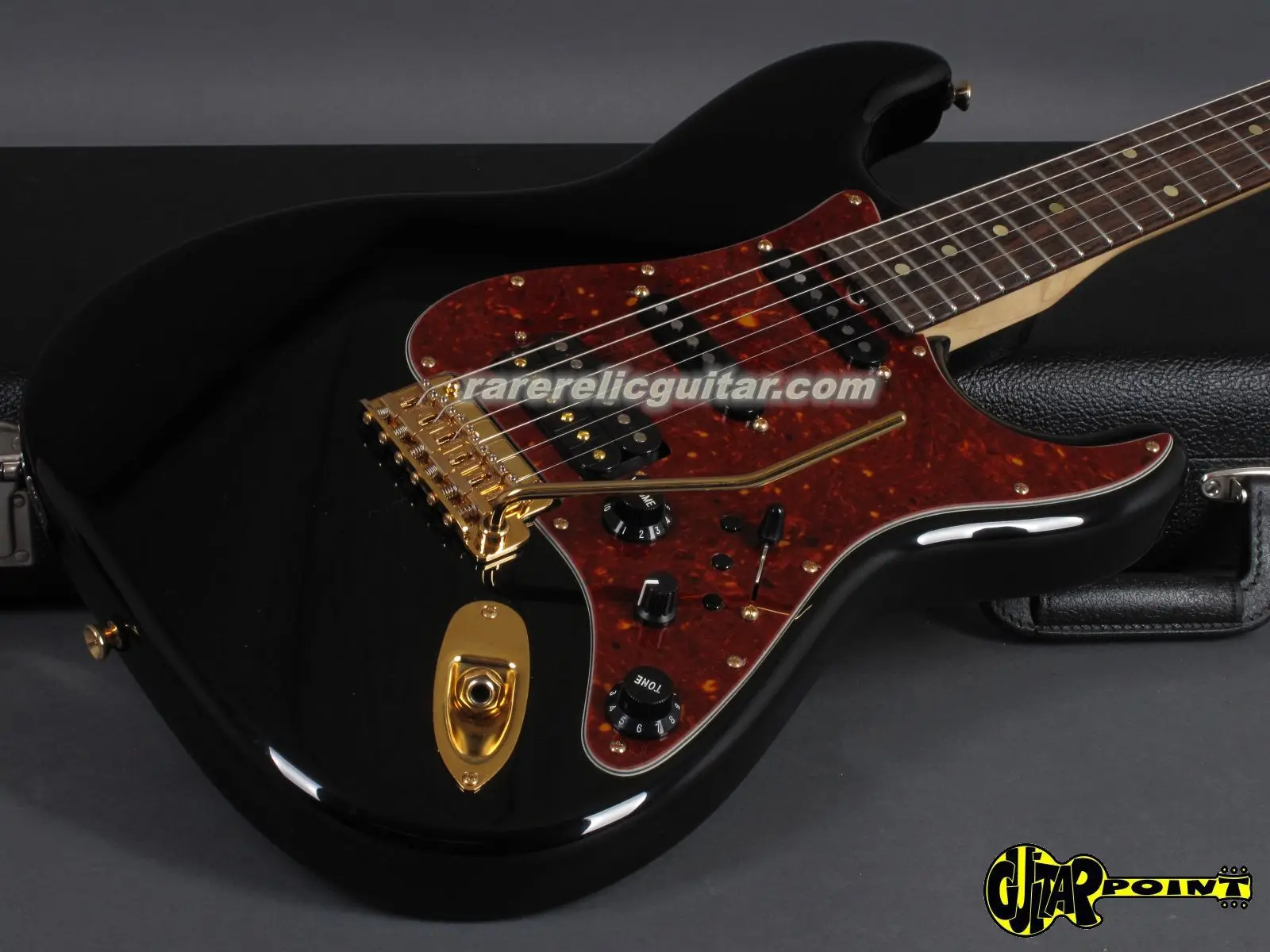 Dann-Huff-Classic-Black-Electric-Guitar-Turtoiseshell-Pickguard-Maple ...