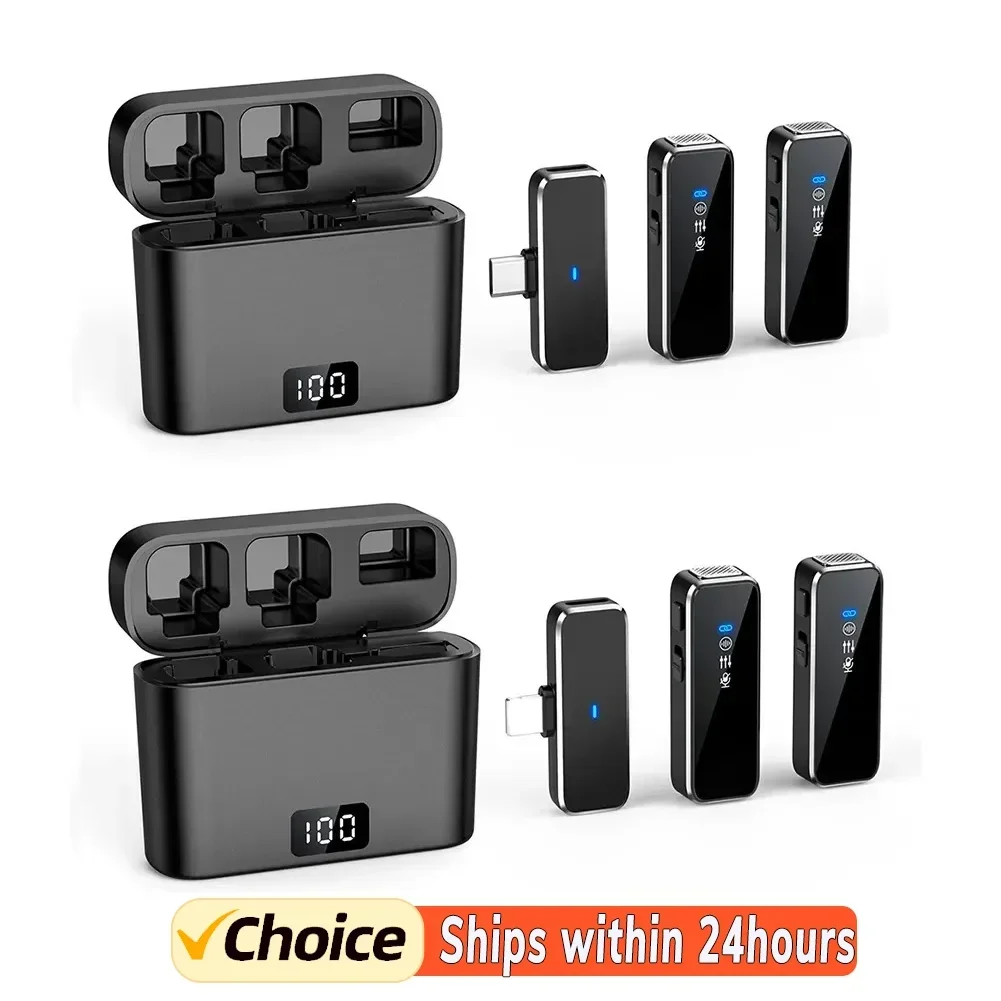 Wireless-Lavalier-Microphone-Mini-Portable-Lapel-Mic-Dual-Channel-Audio ...