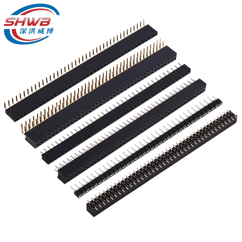 5PCS-2-54mm-Pitch-1x40-2x40-Pin-Single-Double-Row-Right-Angle-Straight ...