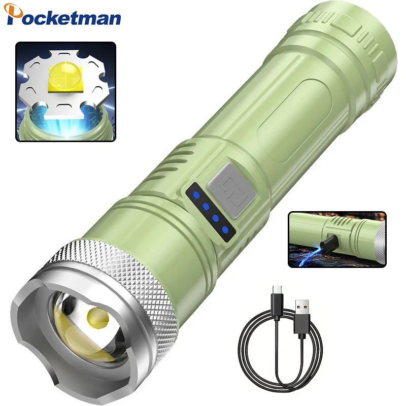 Linterna LED superbrillante, linterna recargable por USB, linternas con ...