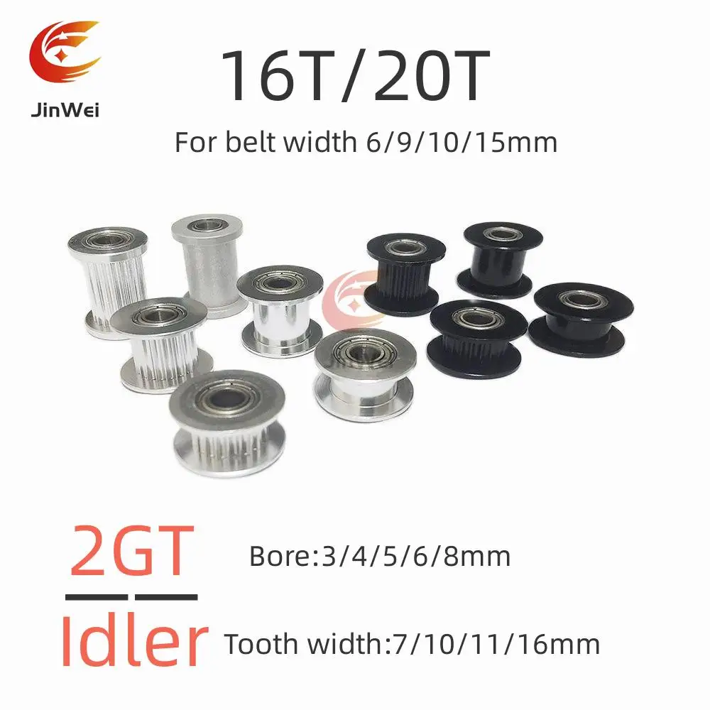 GT2 2GT 16T And 20 Teeth Synchronous Timing Idler Pulley Bore 3/4/5/6mm ...