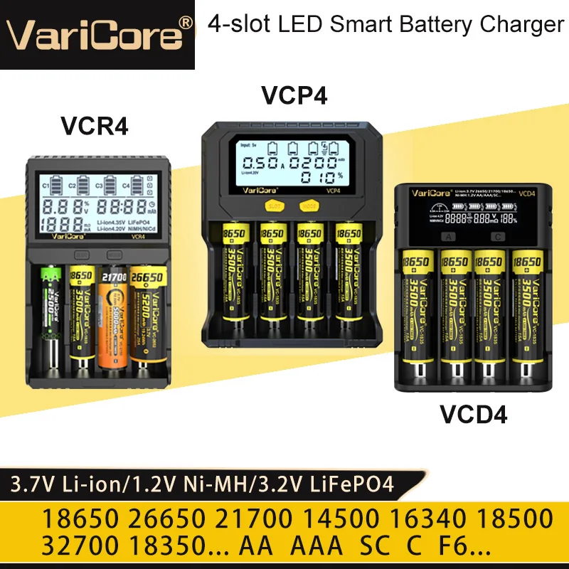 VariCore VCP4 R4 LCD Smart Batterieladegerät Testkapazität für 3,7 V Li ...
