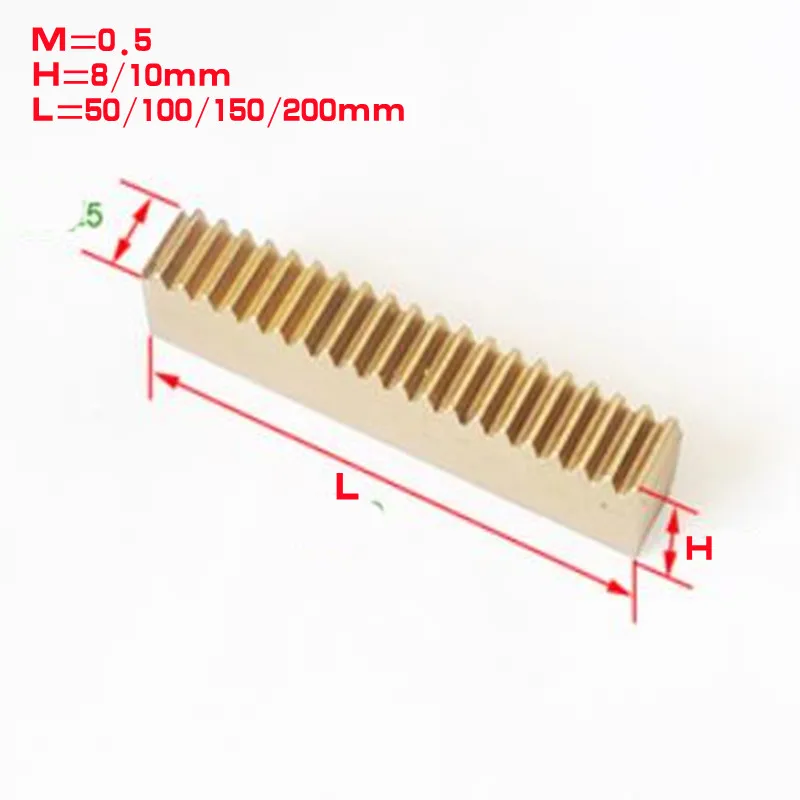 1pc 0.5 modulus 0.5M width 5mm brass rack gear rack transmission length ...