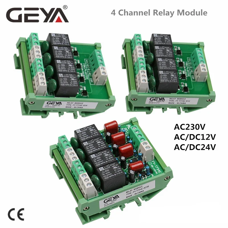 GEYA-4-Channel-Relay-Module-DC-24V-12V-Intermediate-Power-Relay-Control ...