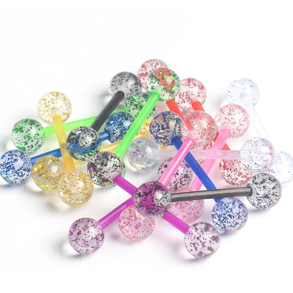 Piercing au nez,Glow K-1.6x16x5mm--barre de perçage de langue Flexible ...