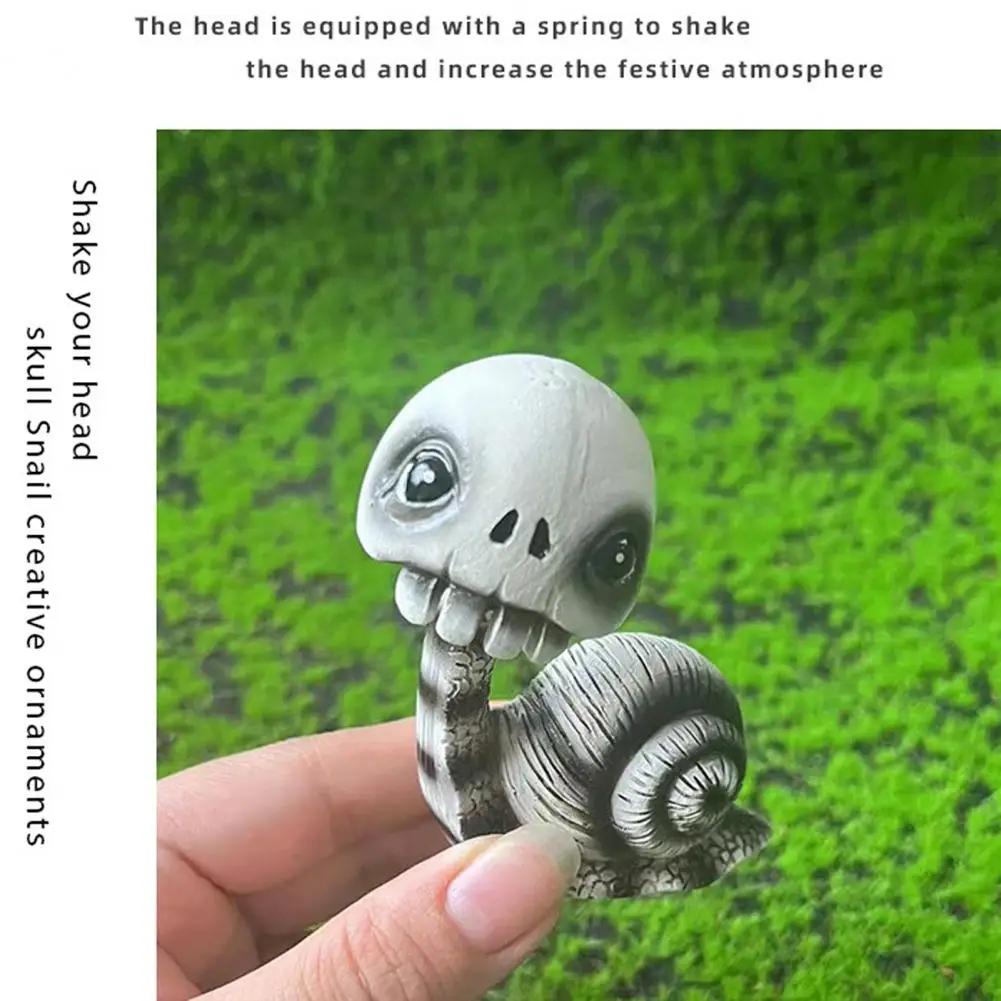 Skull Snail Miniature Statue Gothic Horror Skeleton Sculpture Ornament ...