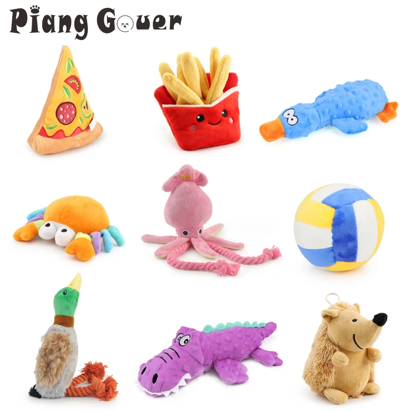 Plush Squid Dog Toy Crab Chew Puppy Press Sound Squeak Soft Pet Toy ...