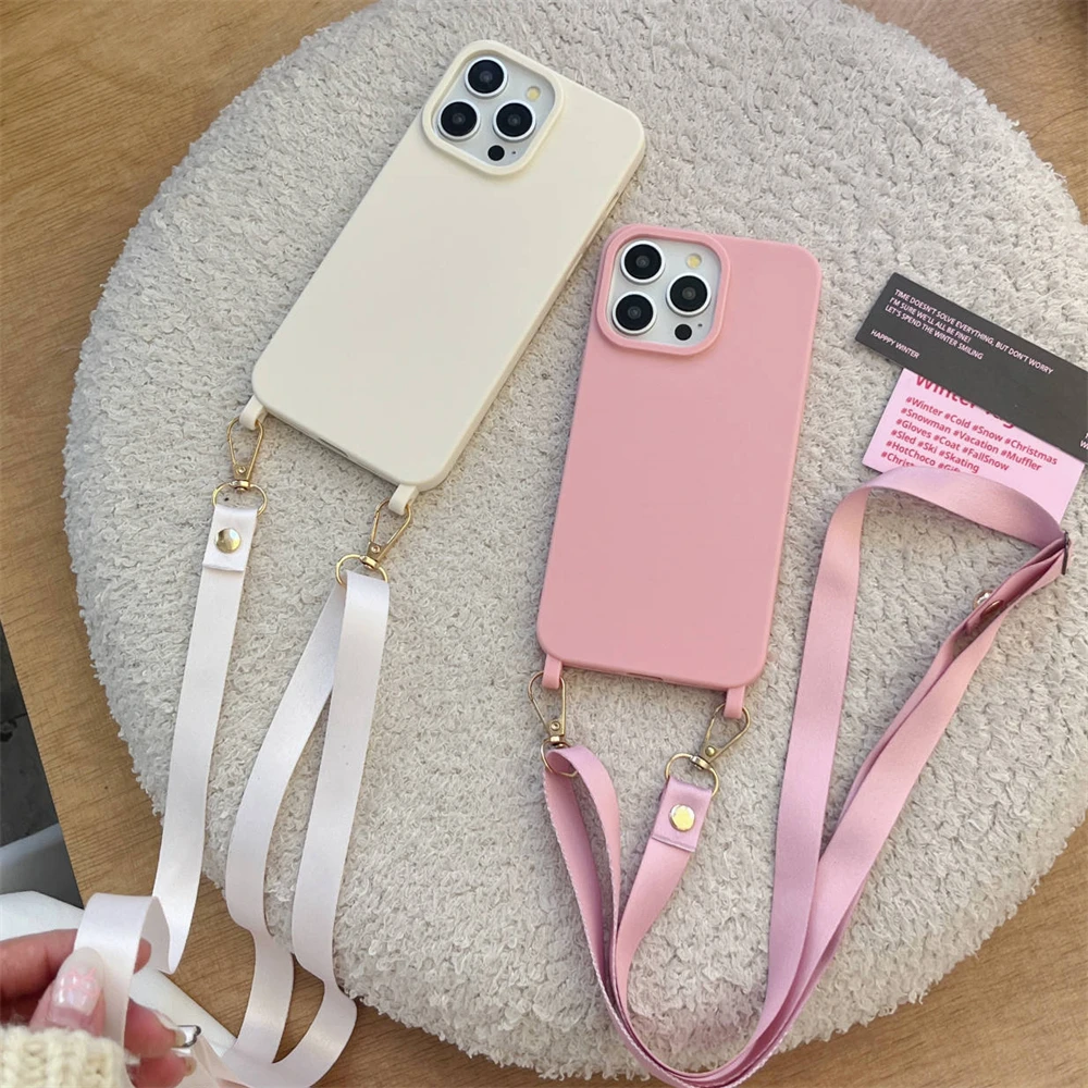 Funda-de-silicona-suave-para-IPhone-carcasa-bonita-con-cinta-cruzada ...