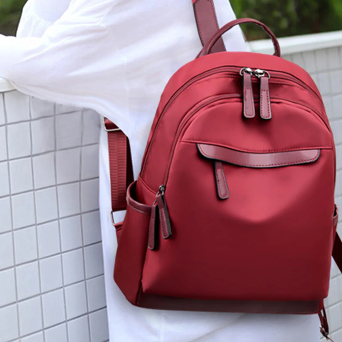 One-Oxford-Cloth-Women-s-Backpack-Simple-Solid-Color-Leisure-Commuter ...