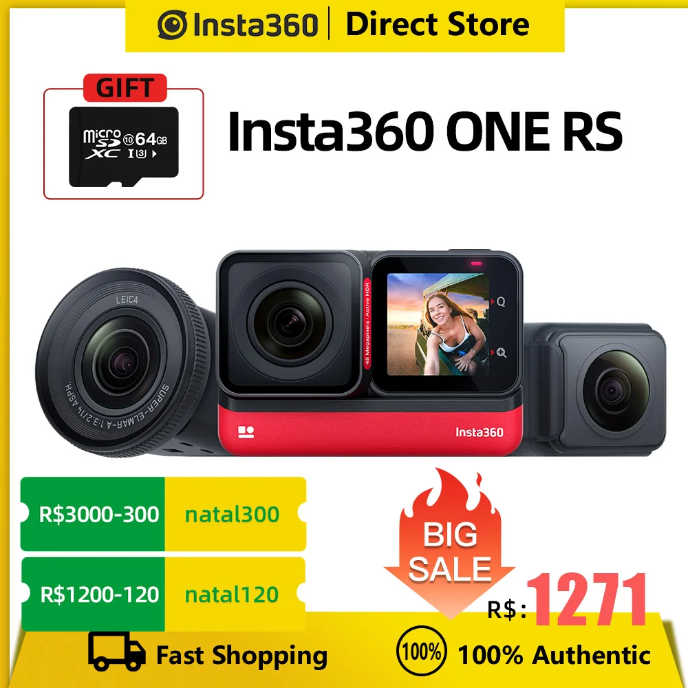 Insta360 One Rs Action Camera – Waterproof 4k 60fps Sports Cam & 5.7k 360 Video Camera With ...