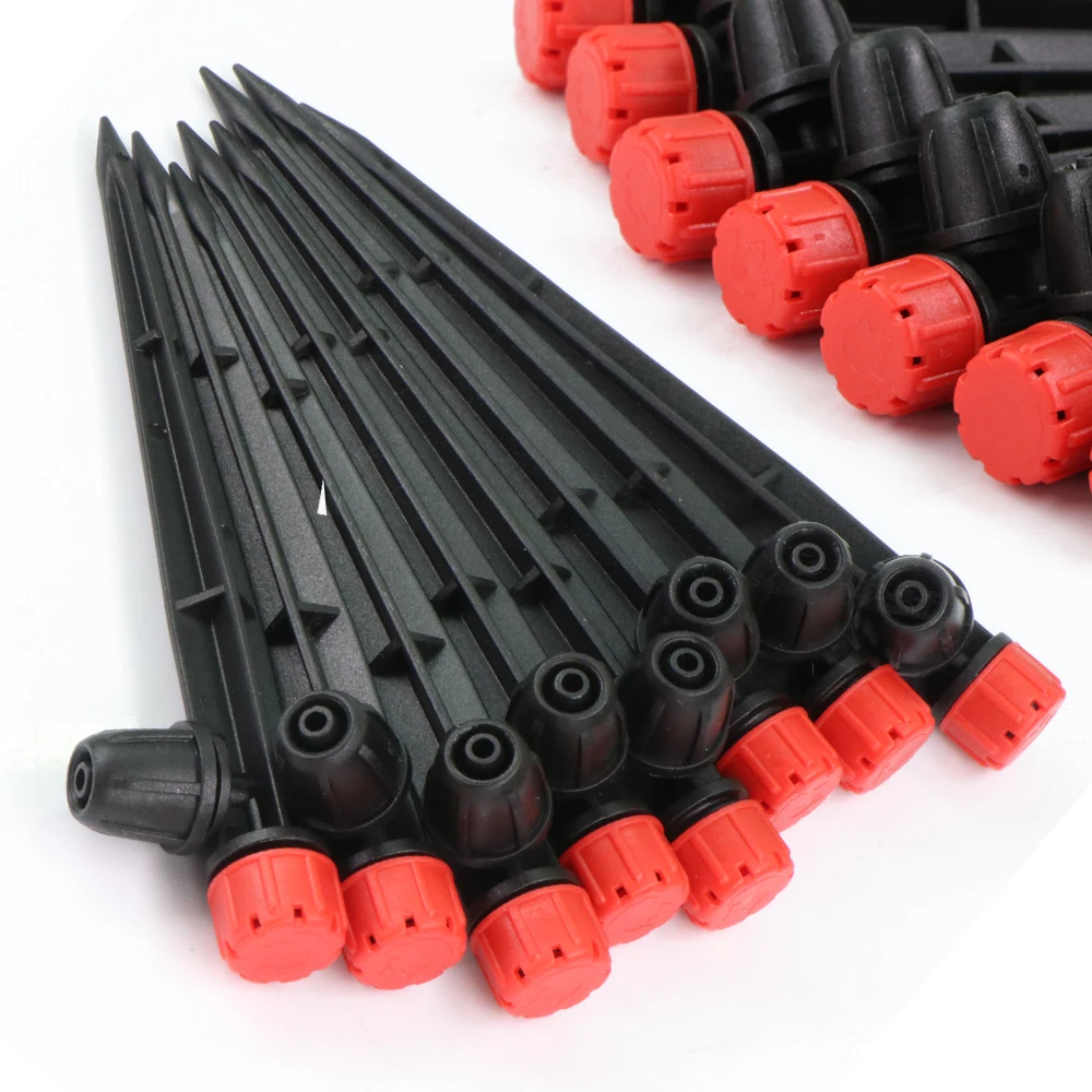 10PCS-New-13cm-Adjustable-Dropper-Sprinkler-1-4-Tube-8-Hole-Nozzle-Drip ...