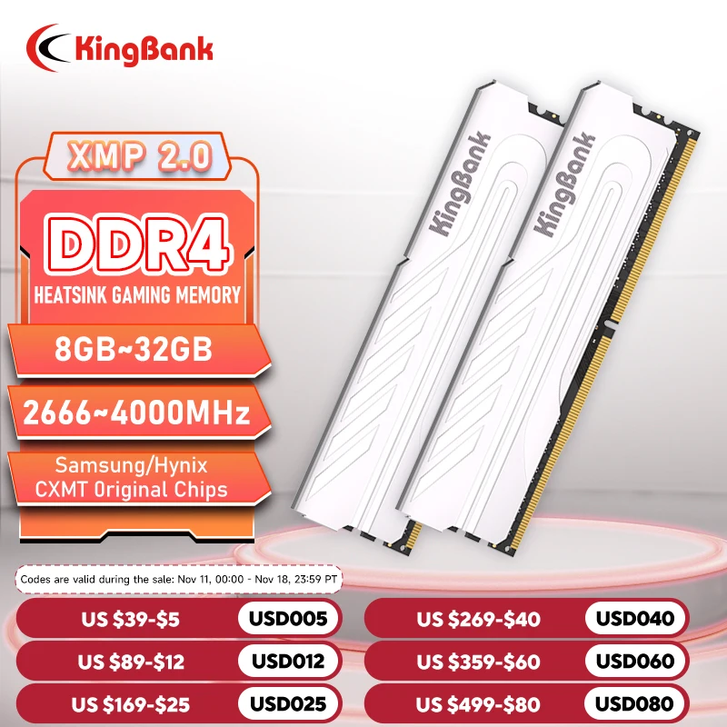 KingBank-Computer-Desktop-Memory-Ram-DDR4-8G-16G-2666-3200-4000MHz-with ...