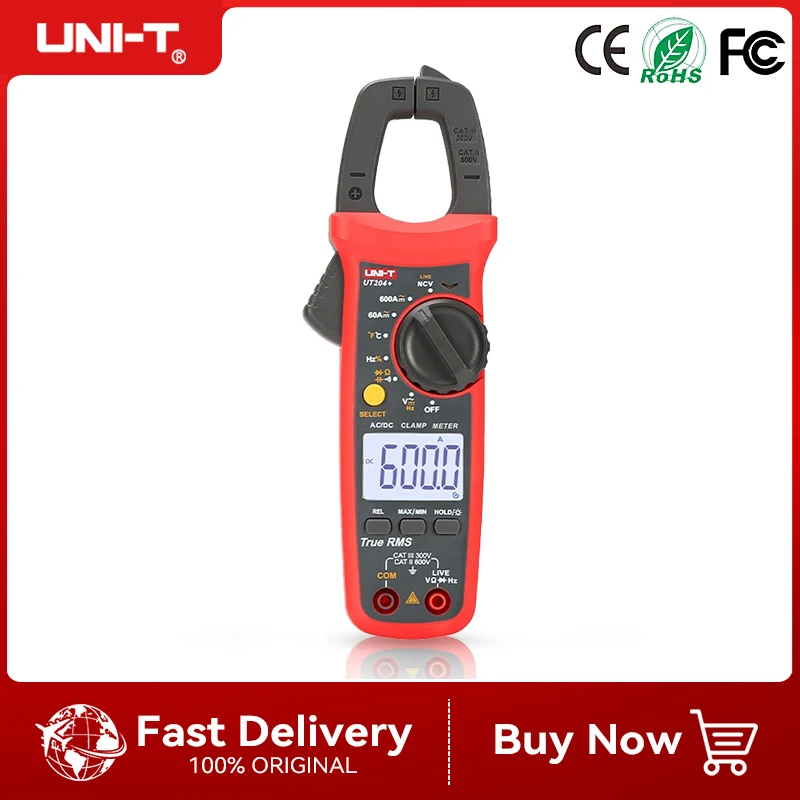 UNI-T-UT201-UT202-UT202A-UT203-UT204-Plus-Clamp-Meter-Digital-Tester ...