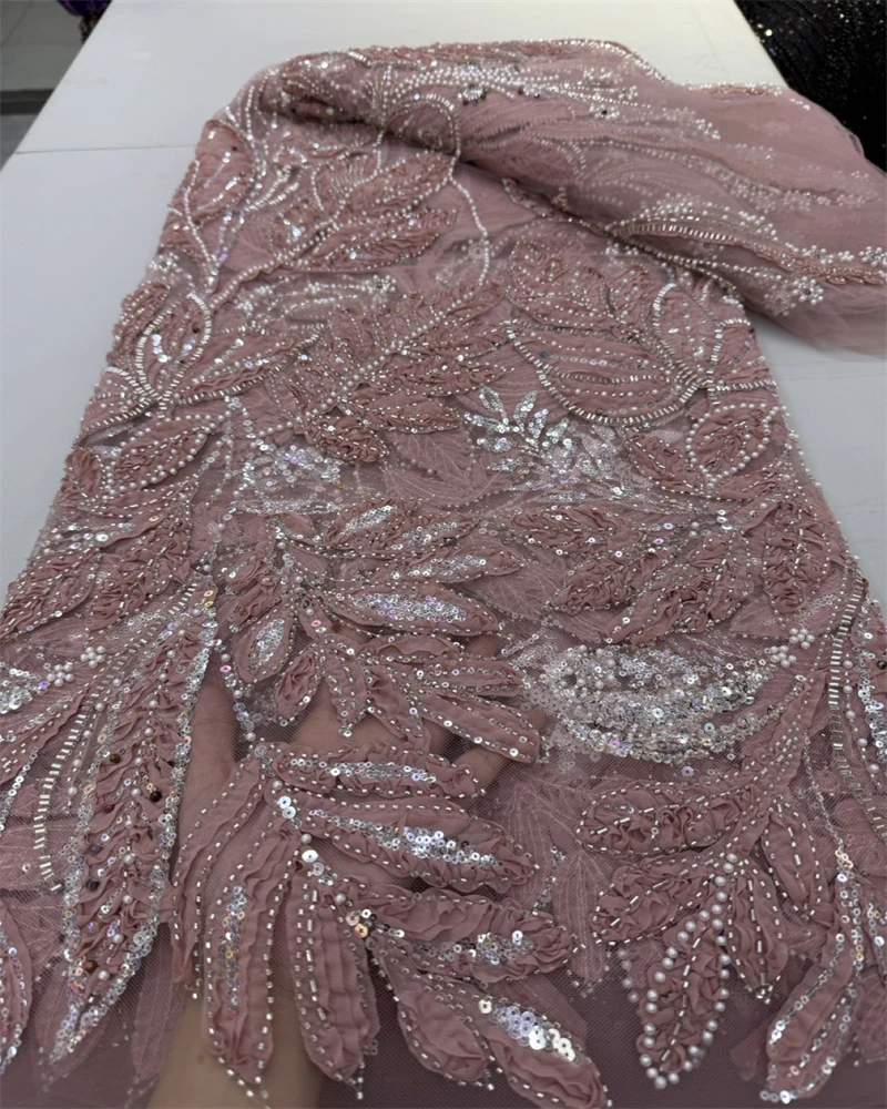 Luxury African Sequins Beaded Lace Fabric High Quality Lace French Lace ...