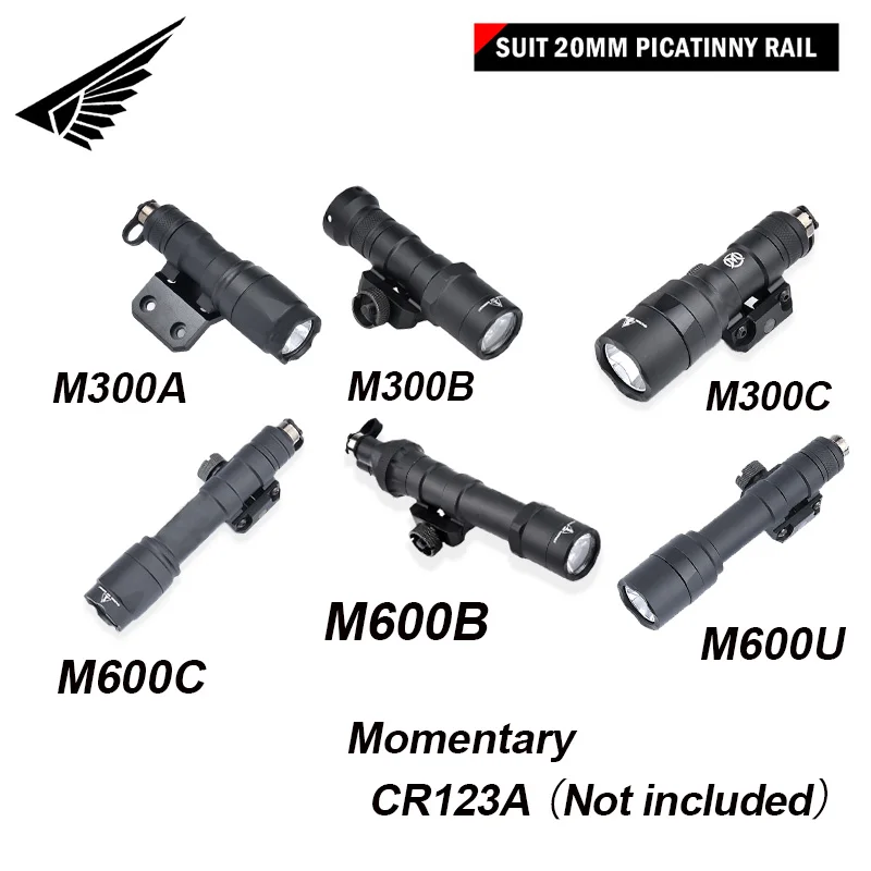 WADSN-M300-M600-Set-Mini-Tactical-Flashlight-LED-White-Light-Hunting ...