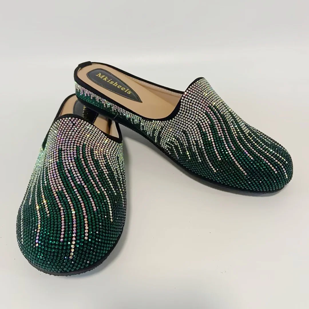 Round-Toe-Rhinestone-Beads-Mules-Women-Slippers-Summer-Half-Slippers ...