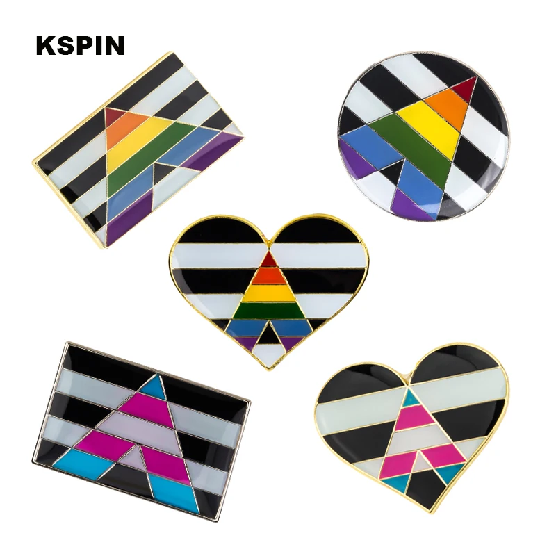 10Pcs a Lot Straight Allies Flag Lapel Pin Flag badge Brooch Pins ...