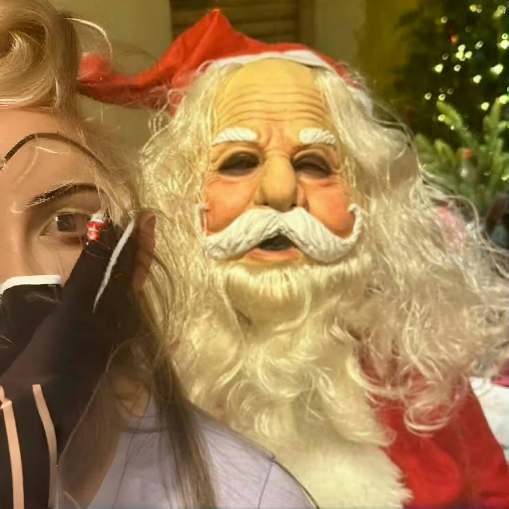 1pc Christmas Mask Santa Claus Cosplay Mask Adult Latex Christmas Suit ...