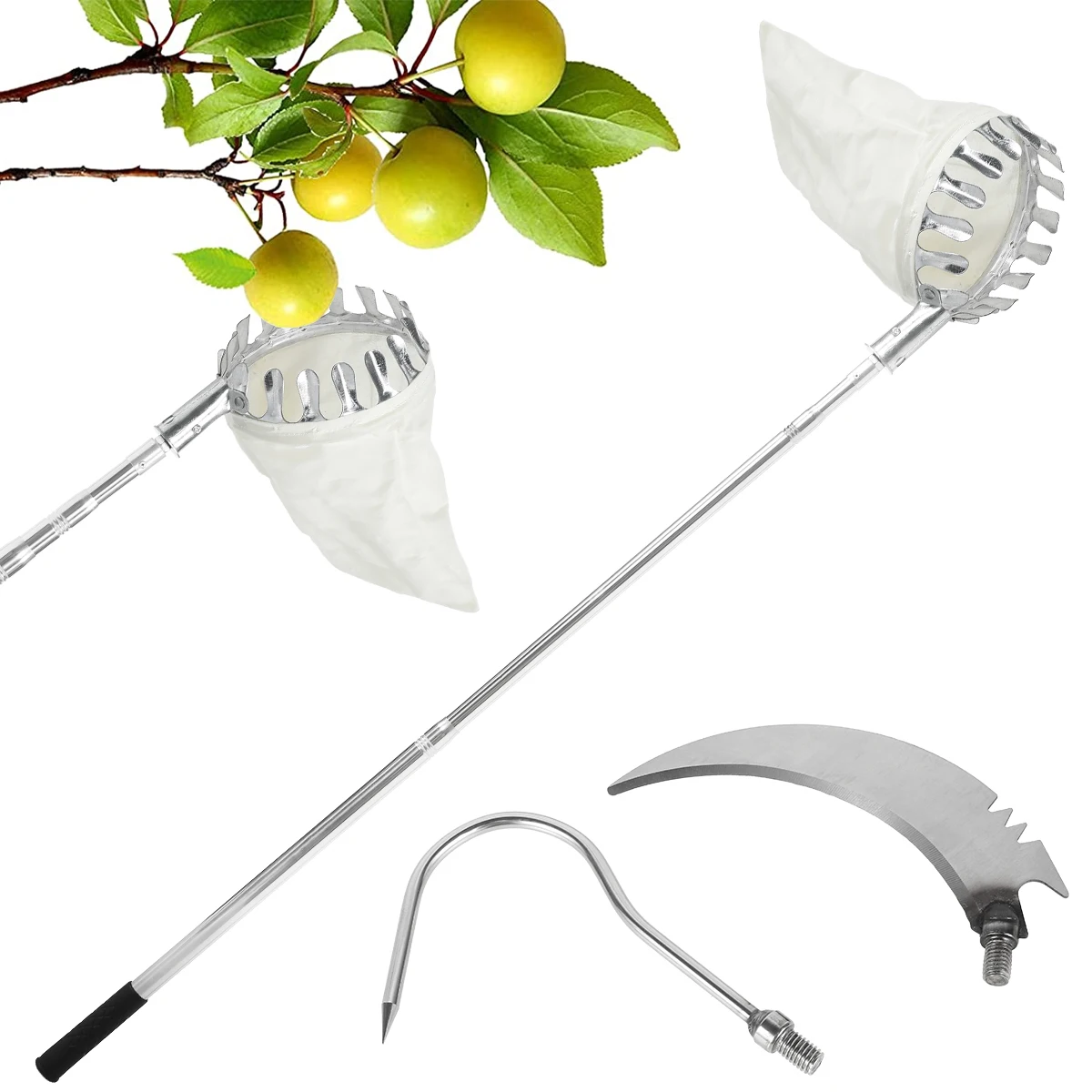 Metal Adjustable Fruit Picker Tool Orchard Gardening Apple Peach High ...