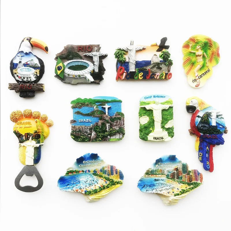 Brazil 3D Fridge Magnets Tourism Souvenir Resin Refrigerator Magnets ...