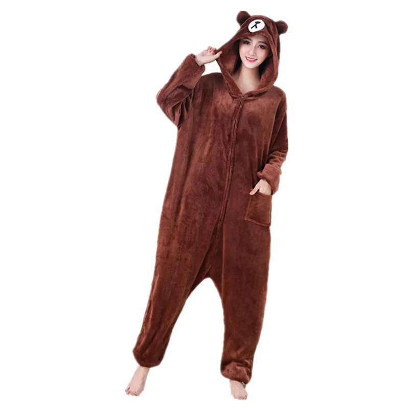 Full Body Cosplay Costume Bear Onesie Pajamas Plus Size Overall Women ...
