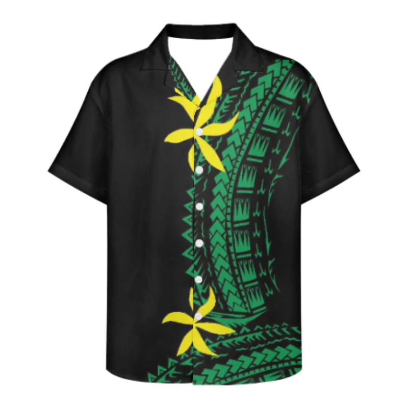Pocket Short Sleeve Shirt Polynesian Islander Tribal Clothing Oversized ...