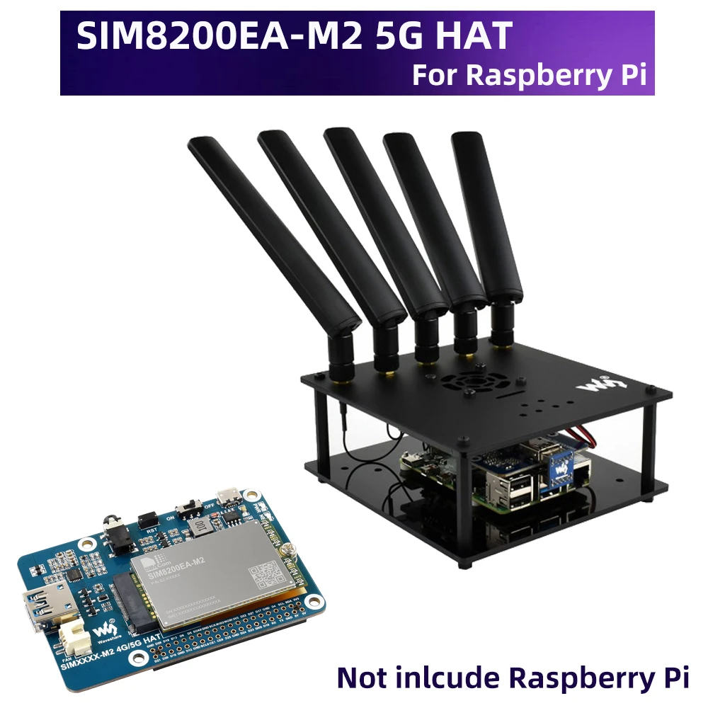 SIM8200EA-M2 5G HAT for Raspberry Pi 5G 4G 3G Support Snapdragon X55 ...