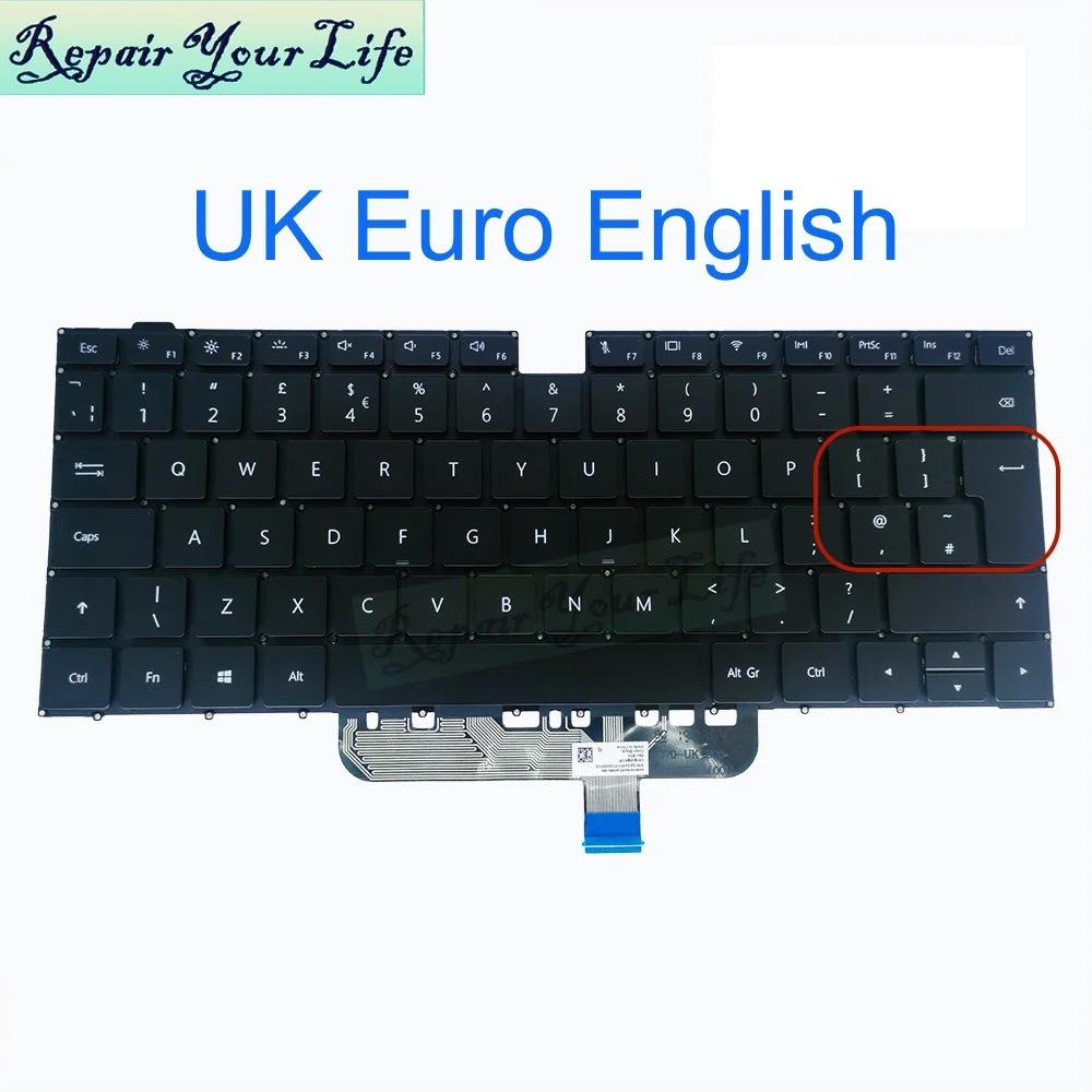 US-Russian-Arabic-Spanish-FR-Backlit-Keyboard-for-Huawei-MagicBook-14 ...