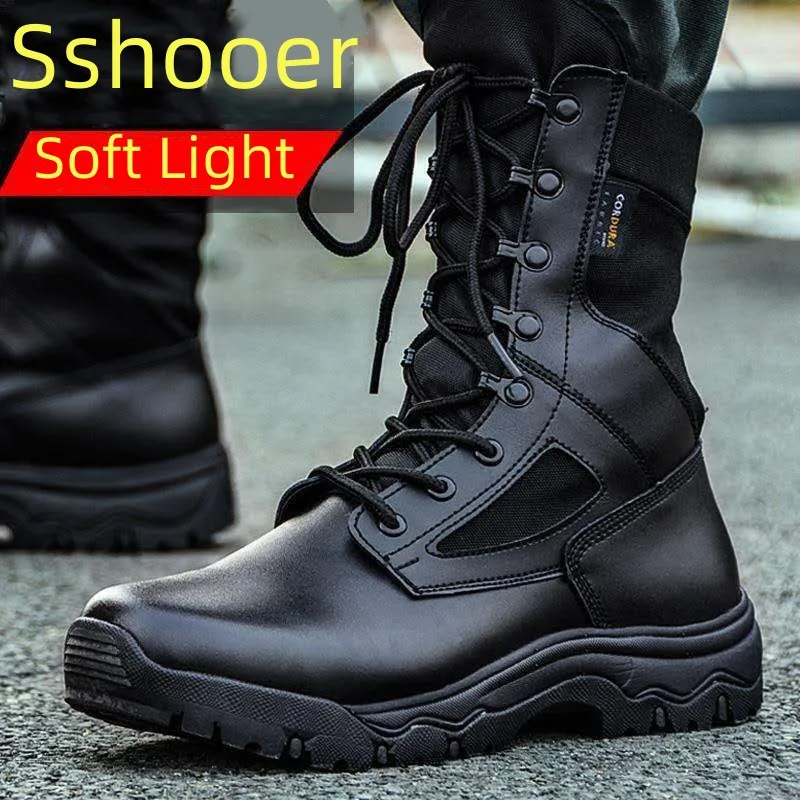 Sshooer-Men-Black-Boots-Military-Army-Combat-Tactical-Special-Force-Boot-Outdoor-Hiking-Climbing ...