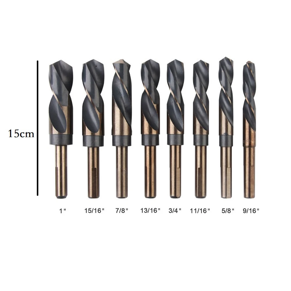 8Pcs-Lathe-1-2-Inch-Reduced-Shank-HSS-Bench-Drill-Bit-For-Wood-Metal ...