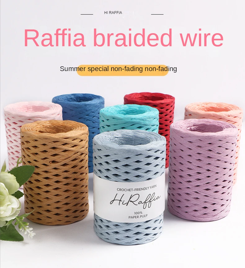 Hilo-de-rafia-liso-para-tejer-y-Crochet-hierba-de-papel-para-tejer-y ...