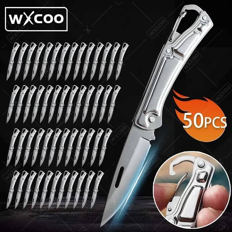 50PCS-Stainless-Steel-Folding-Knife-Multi-function-Pocket-Small-Knife ...