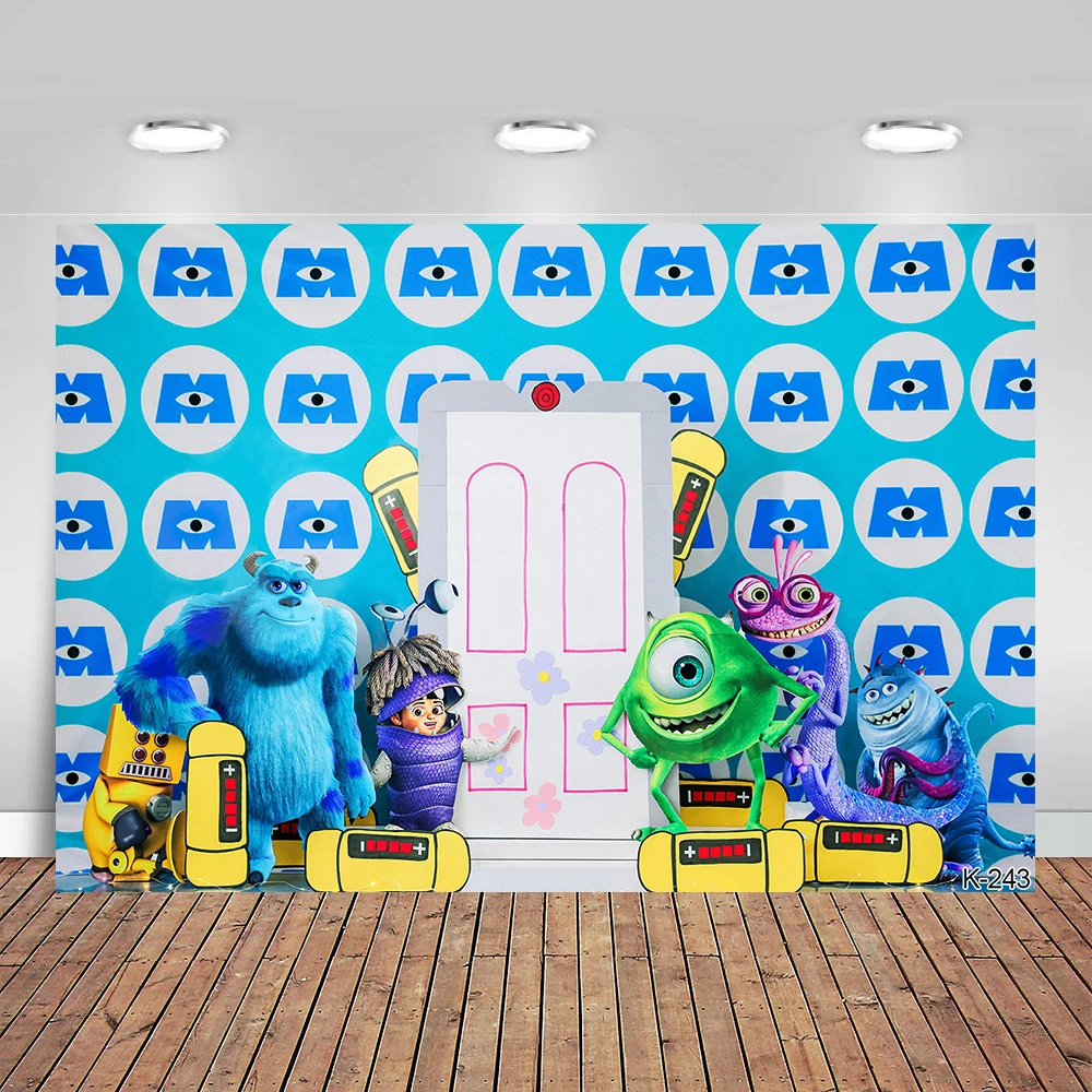 Telón de fondo azul de Disney, monstruos, James P. Cartel de fondo de ...