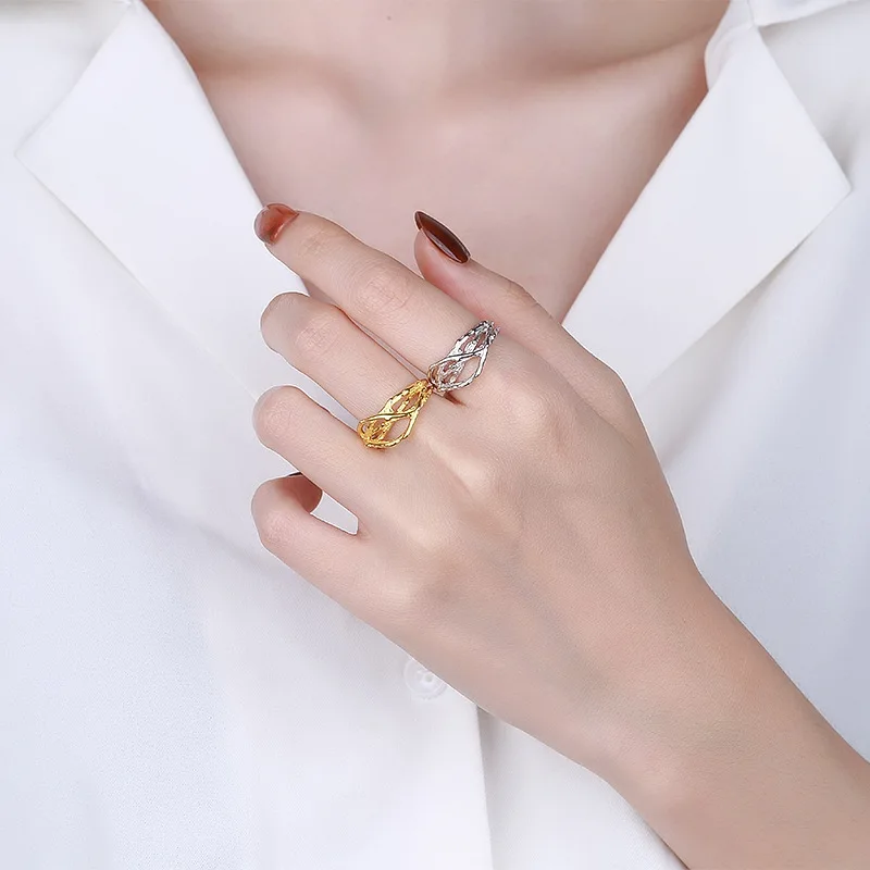 2024-S925-sterling-silver-Rings-Light-luxury-style-multi-layered-dead-wood-grain-lines-staggered ...