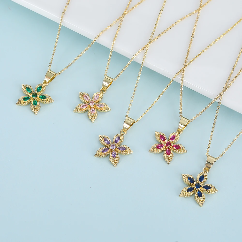 XUANYU-Sweet-And-Cute-Pentagram-Five-Petal-Flower-Colorful-Crystal ...