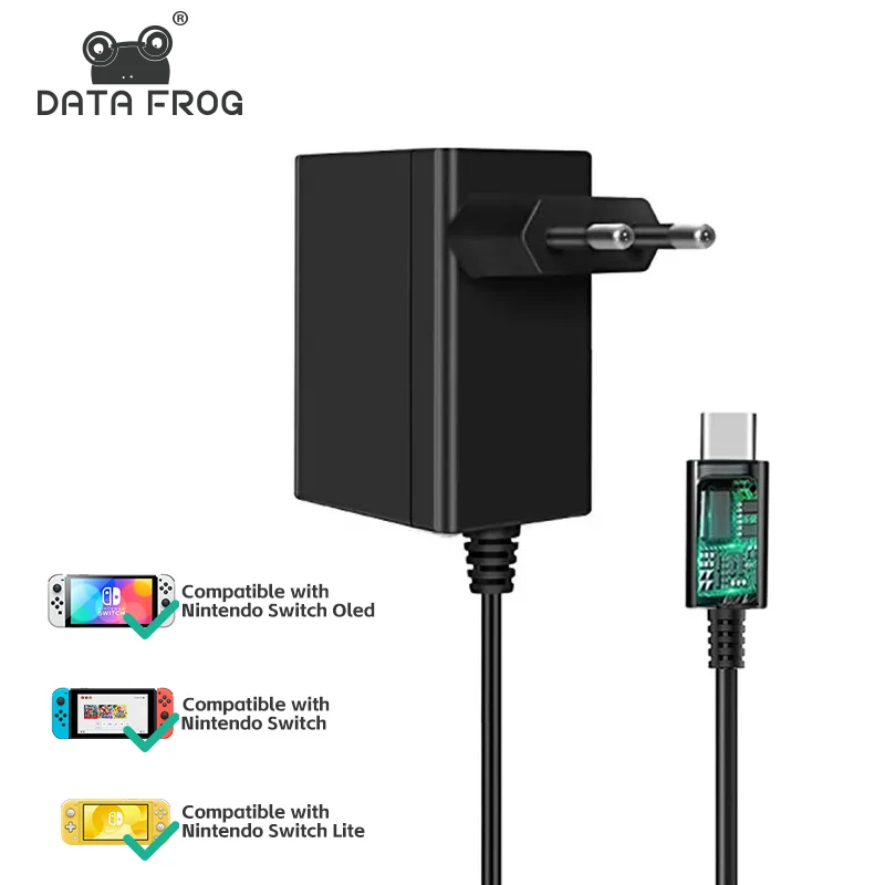 DATA FROG Adapter Charger Compatible-Nintendo Switch EU/US Plug for NS ...