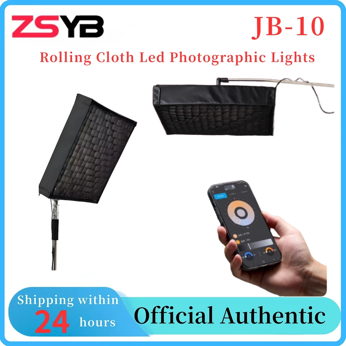 ZSYB JB-10 휴대용 유연한 롤러블 천 램프 조광 가능 비디오 카메라 천 조명 150w LED 사진 조명 리모컨 ...