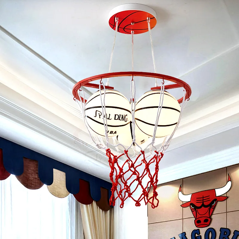 Led Basketball Chandelier Hanging Pendant Lamp Children Room Boy Girl ...
