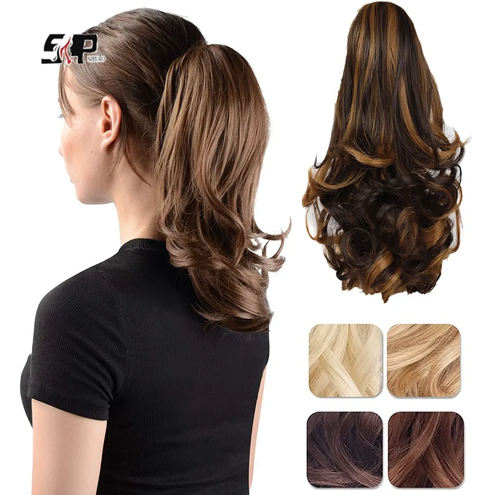 PS-12-Inch-Ponytail-Extension-Long-Curly-Ponytail-Clip-in-Claw-Hair ...
