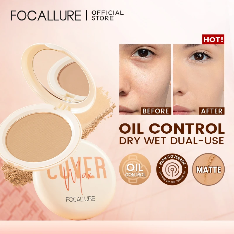 FOCALLURE-Natural-Matte-Pressed-Powder-Oil-Control-Brighten-Whitening ...