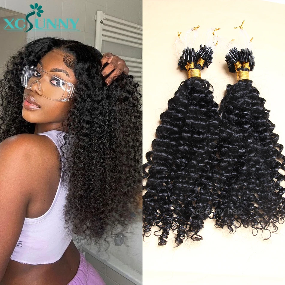 Microlink-Hair-Extensions-Curly-Micro-Loop-Human-Hair-Extensions-For ...