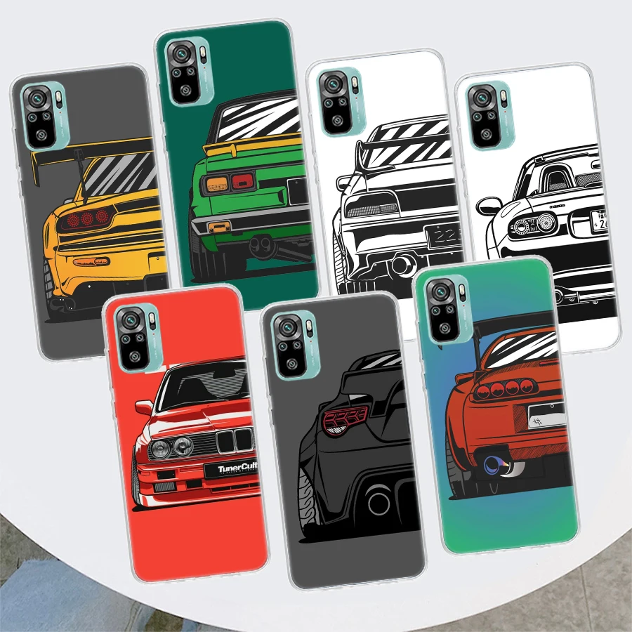 Japão JDM Sports Cars Comic Phone Case para Xiaomi Redmi Note 10 10S 9 ...